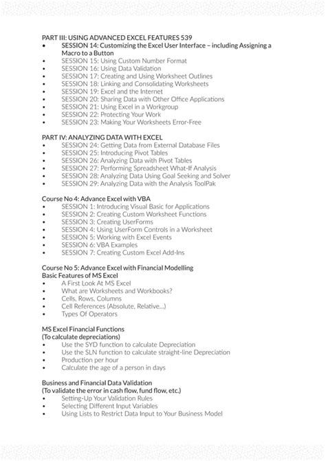 Advanced Excel Brochure Pdf