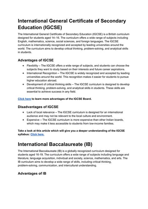 Cbse Vs Icse Vs Igcse Vs Ib Which One Is The Right Board Pdf