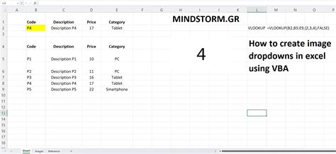 How To Create Image Dropdowns In Excel Using VBA VLOOKUP Mindstorm