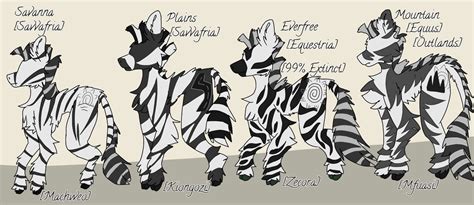 My Au Mlp Zebra Sub Types By Lunarcrystalnekofoxy On Deviantart