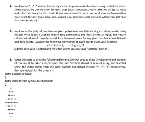Solved 1 Implement And Element By Element Operations Chegg Com