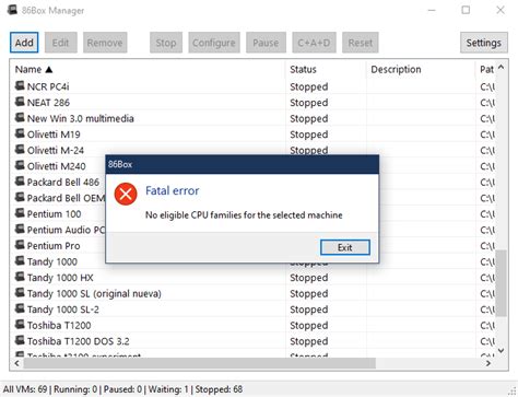 I Cannot Configure A New Machine On 86box Manager · Issue 1182 · 86box 86box · Github