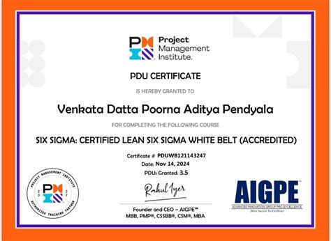 Aditya Pendyala On Linkedin Sixsigma Continuousimprovement Professionaldevelopment Whitebelt