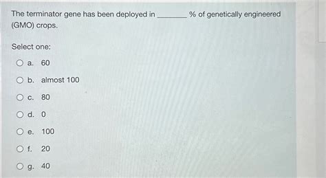 solved the terminator gene has been deployed in ﻿of