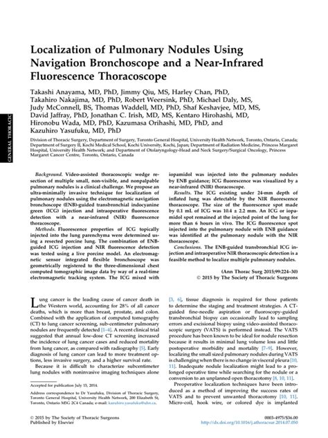 Localization Of Pulmonary Nodules Using Navigation Bronchoscope And A