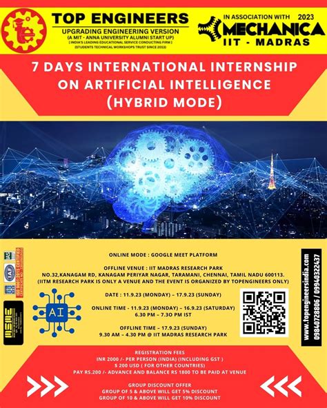 7 days international internship on artificial intelligence hybrid mode