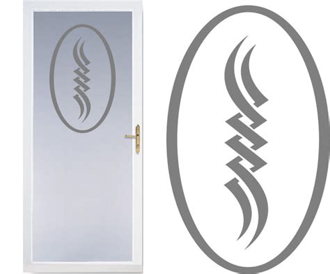 Front Modern Design Etched Glass Vinyl Privacy Film Glass Door Decal 01