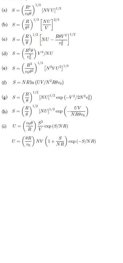 Thermodynamics Equations