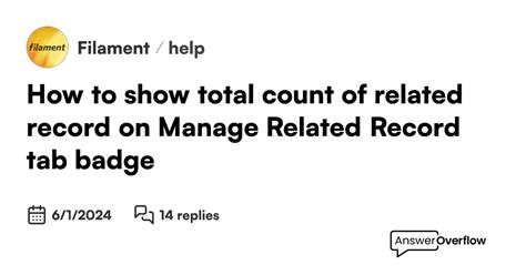 How To Show Total Count Of Related Record On Manage Related Record Tab Badge Filament