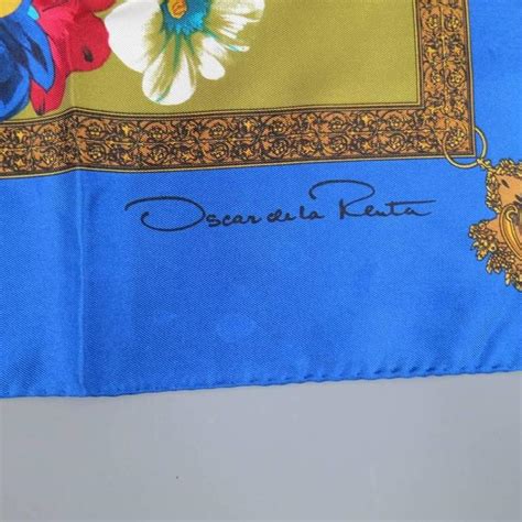 Vintage Oscar De La Renta Blue Silk Scarves At 1stdibs