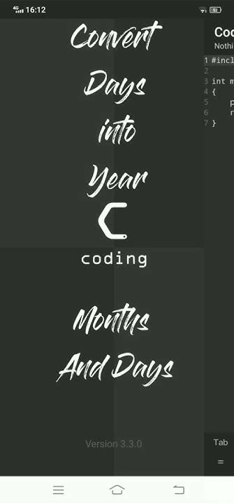 C Program To Convert Days Into Years Months And Days Coding Programming Cprogramming