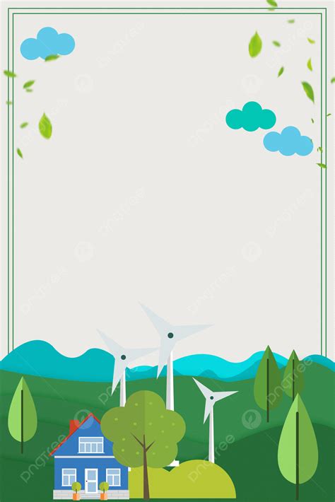 Flat Cartoon Creative Energy Saving And Environmental Protection Background Environmental