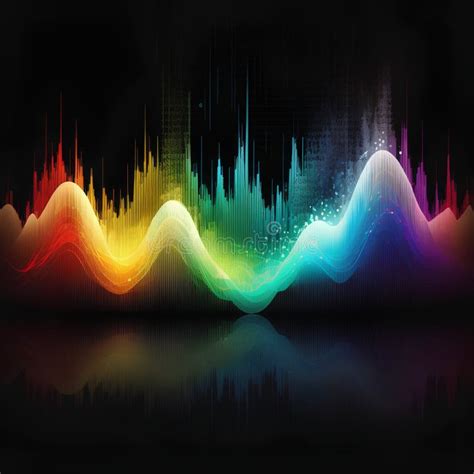 Abstract Colorful Sound Wave On Black Background Vector Illustration Eps10 Stock Illustration
