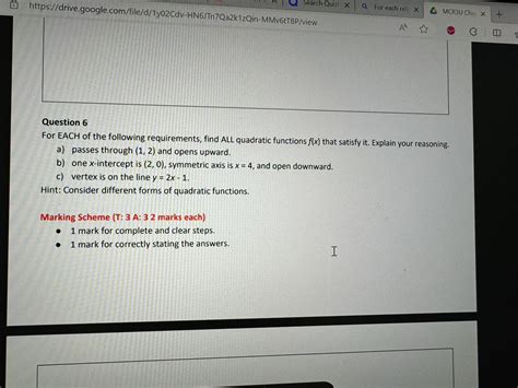 solved question 6 for each of the following requirements