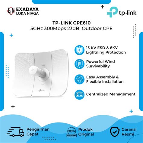 Jual Tp Link Cpe610 5ghz 300mbps 23dbi Cpe Wireless Wifi Outdoor Radio