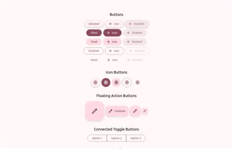 Material 3 Buttons Light Tailwind Css Example