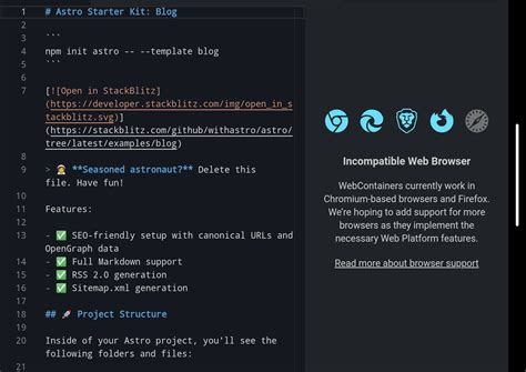 Unspecified Web Container Support For Mobile Chrome Or Not Issue Stackblitz