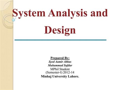 Structured Analysis And Structured Design Ppt