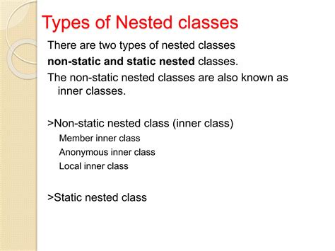 Inner Classes In Java Pptx Programming Languages Computing