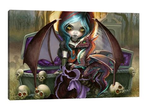 Vampire Dragonling Canvas Canvas Wall Art Jasmine Becket Griffith