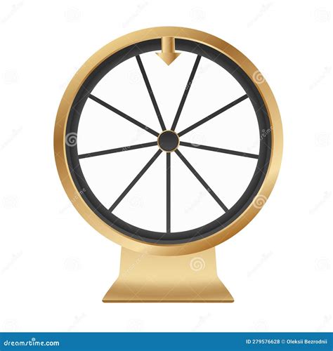 Fortune Wheel Gold Template With White Empty Segments Stock Vector