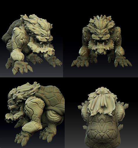 Tyler Russo 3d Portfolio Shisa Lion Turtle For 3d Print