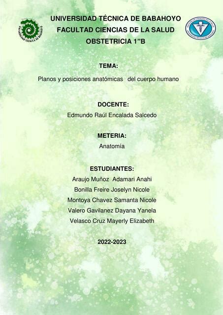 Planos Y Posiciones Anatómicas Del Cuerpo Humano Samanta Montoya Udocz