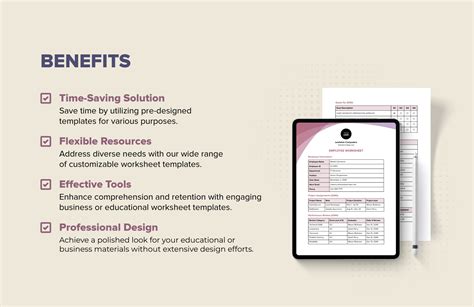 Employee Worksheet Template In Word Download