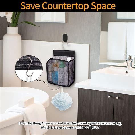 Pvc Hanging Storage Basket Black Toiletries Hanging Bag Travel