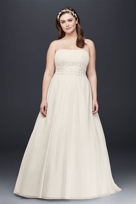 Chiffon Empire Waist Plus Size Wedding Dress Collection 9v9743