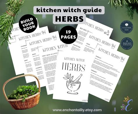 Printable Kitchen Witch Herbs Guide And Workbook Book Of Spells