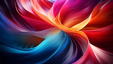 Abstract Backdrop With Multi Colored Wave Pattern Digitally Generated