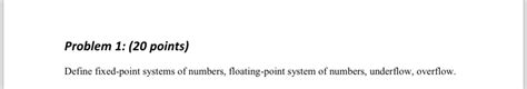 Solved Problem 1 20 ﻿pointsdefine Fixed Point Systems Of