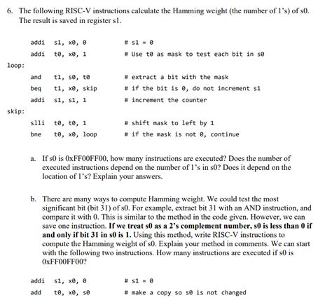 Solved 6 The Following Risc V Instructions Calculate The
