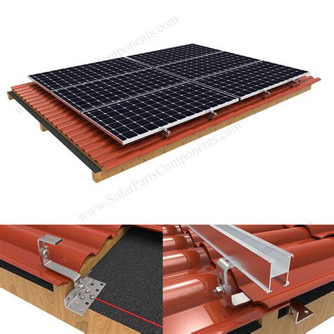 Solar Panel Mounting With Tile Roof Hooks Spc Rf Ik15 Dr