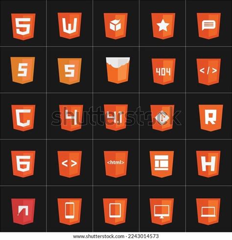 Icon Set Type Symbol Programming Stock Vector Royalty Free 2243014573 Shutterstock