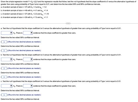 solved given the simple regression model y b b x and