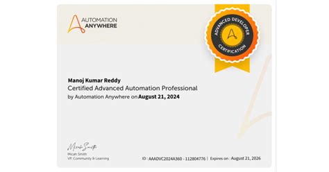 Manoj Reddy On Linkedin Advanced Automation Certification 2024