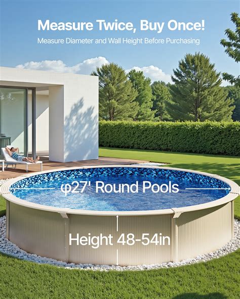 Vevor 27 Ft Round Above Ground Pool Liner Overlap Pool Liners