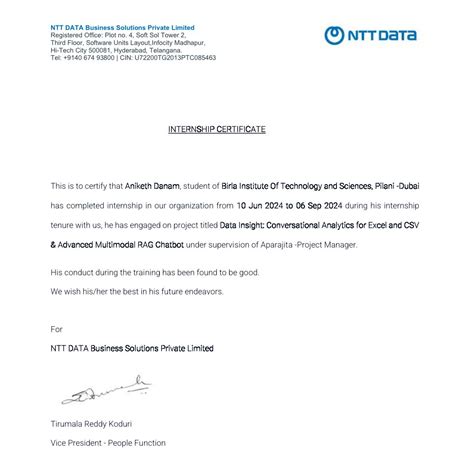 Aniketh Danam On Linkedin Internship Nttdata Generativeai Machinelearning Llmops Ai Career
