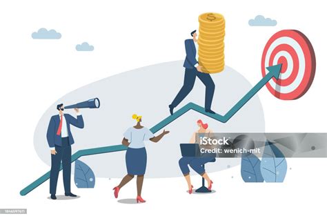 효과적인 팀워크 경력 성장 이익 또는 개선 접근 방식 경력 개발 개념 팀워크의 상징 사업가가 함께 협력하여 화살표 그래프를 위로 밀어 올립니다 벡터 디자인 그림입니다