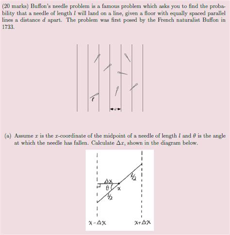 Solved Buffons Needle Problem Is A Famous Problem Which
