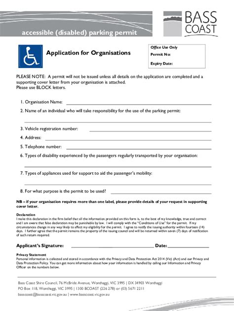 Disabled Parking Permit Application Blank Fillable Template Fill