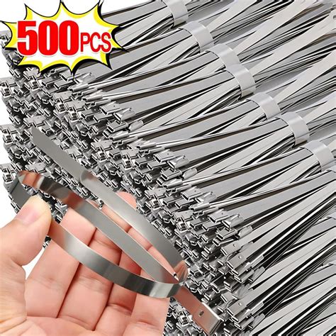 20 500pcs Stainless Steel Cable Ties Metal Zip Ties Strap For Exhaust