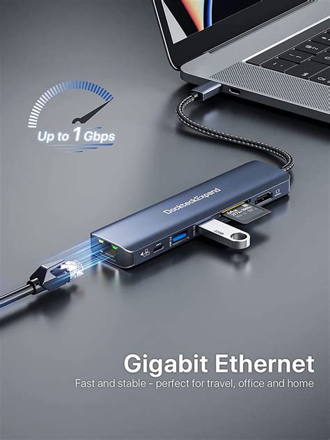 Dockteckexpand 7 In 1 Usb C Hub Hdmi 4k 60hz 1gbps Ethernet