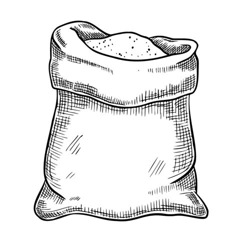 Sack Of Flour Illustration Drawing Of Burlap Bag Whole Of Cereal Grain
