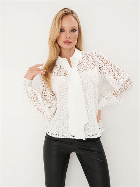 Mežģīņu Krekls Krāsa Balts Mohito 0933x 00x