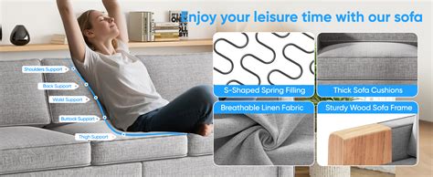 Adowore Living Room Sofa Sets 2 Piece Modern 3 Seater Sofa
