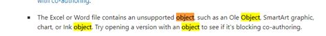 excel auto save in sharepoint not working with embedded objects