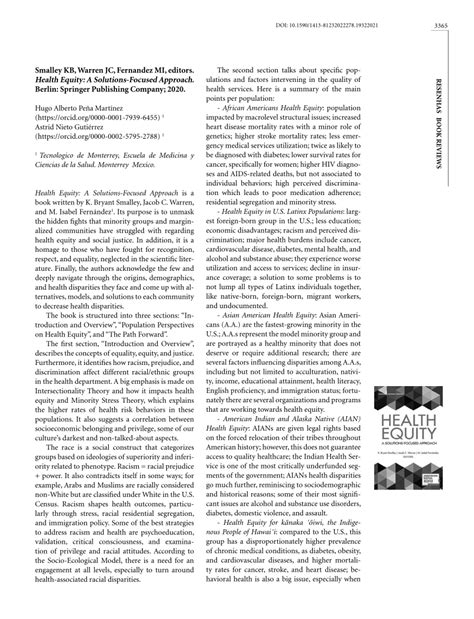 Health Equity A Solutions Focused Approach Pdf